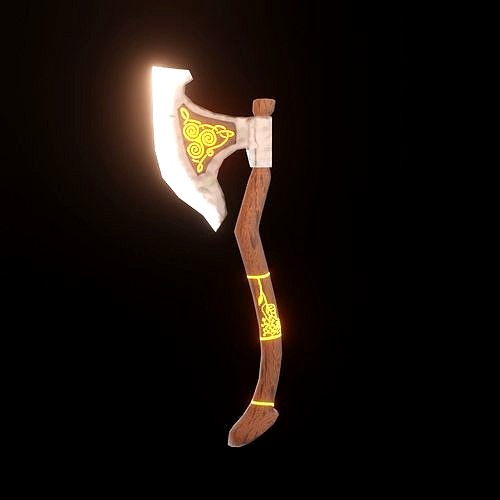 Hand Painted Low Poly Game-Ready Axe 3d model