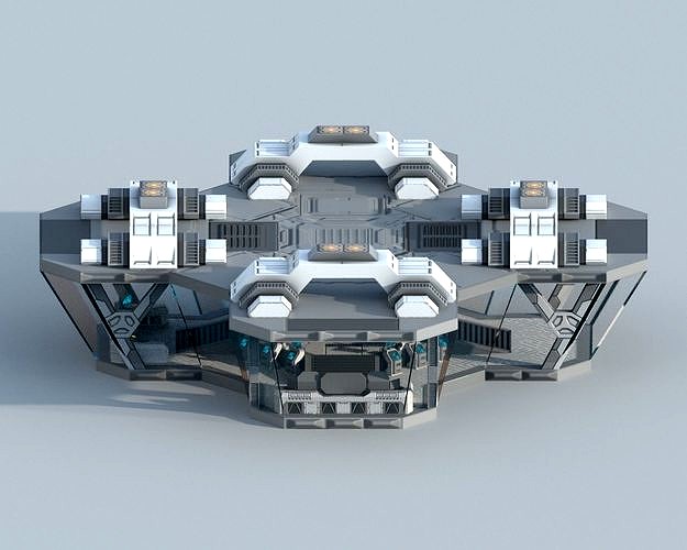 Sci-Fi Military Building - Control Room 3d model
