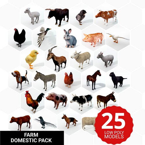 25 Farm - Domestic Animal Models 3d