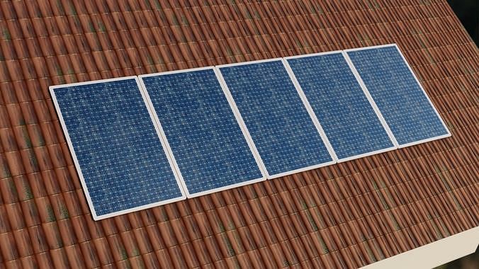 Simple Solar Panel With Textures Game Ready 3d model