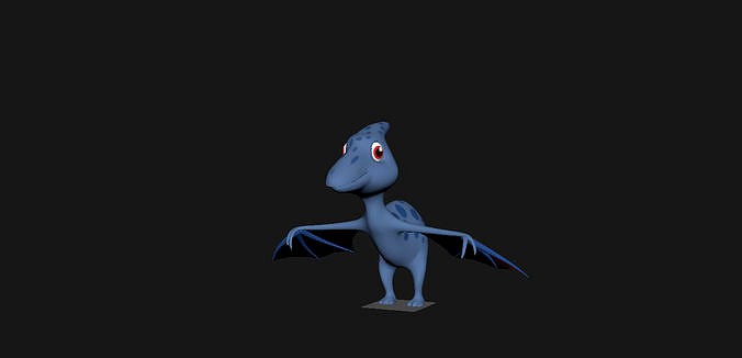 3D Model Pterodactyl Dinosaur Character Model with Textures