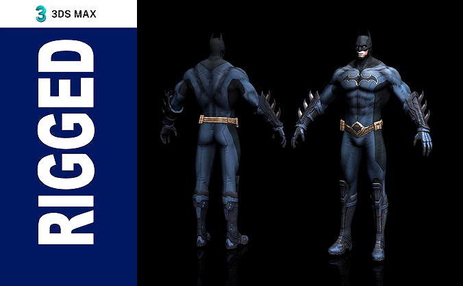 Batman Low Poly 3d Model 3ds Max Rigged