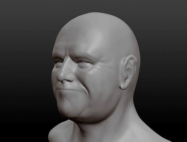 Male head base mesh 3d model