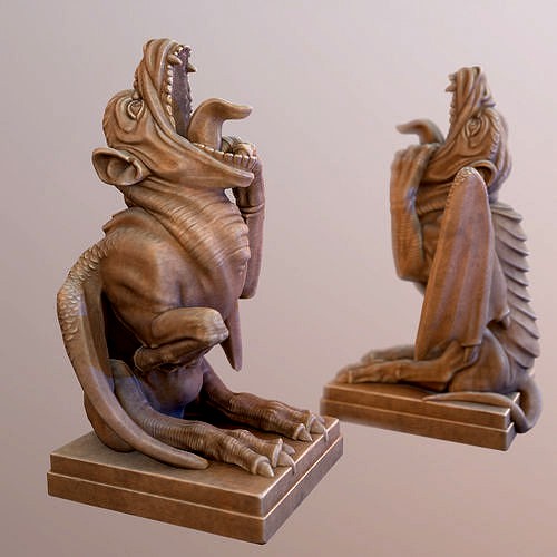 The sculpture of Chimera High-poly 3d model