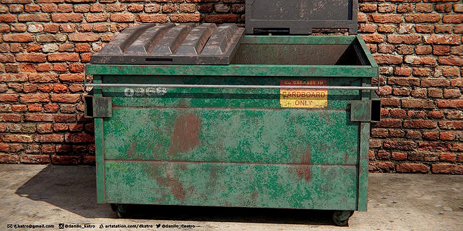 Garbage Container - 3d Model - Textures 4k