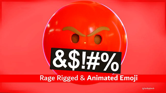 Animated Angry Emoji 3d model
