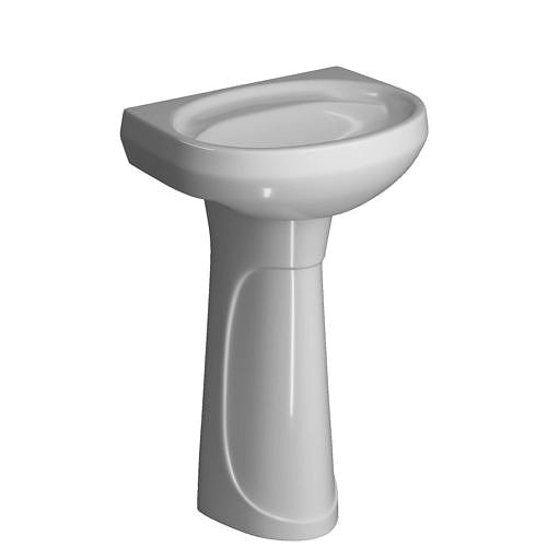 Pedestal Wash Basin 3D model Modeled in 3ds max