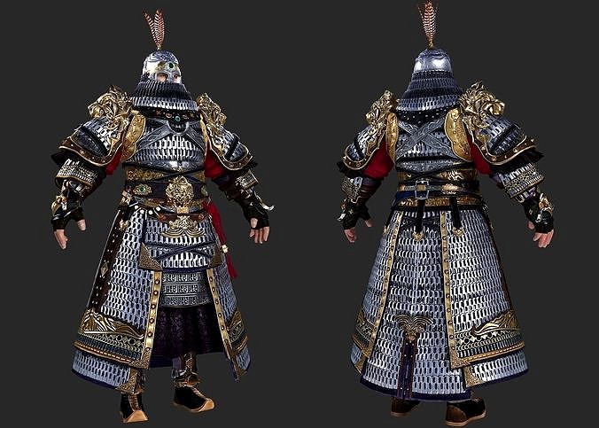 Armor of heavy cavalry in ancient China Iron float general 3d model