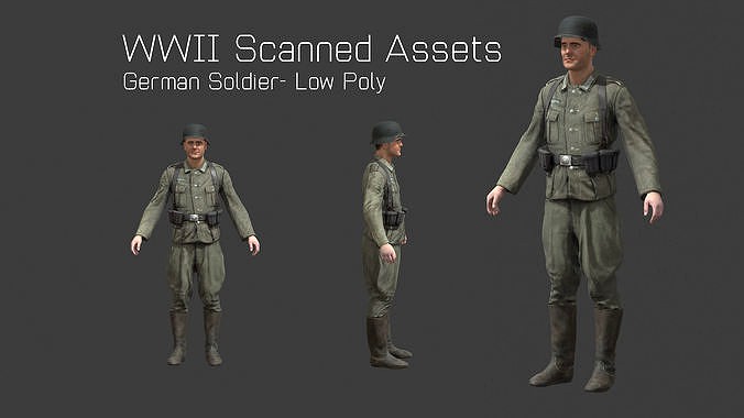 German Soldier Rig - WW2 Scanned Asset Pack 3d model