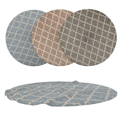 Round Rug Set 245 3d model