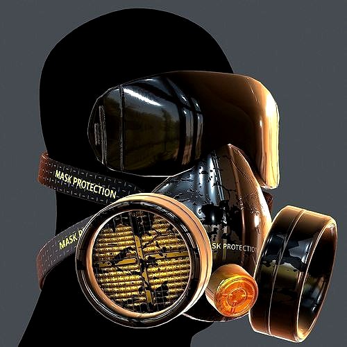 Gas mask helmet 3d model scifi Low-poly Low-poly 3D model