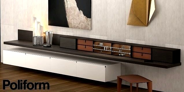 TV Unit Set Poliform QUID Realistic 3D Model
