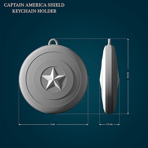 Captain America Shield Keychain Holder | 3D model