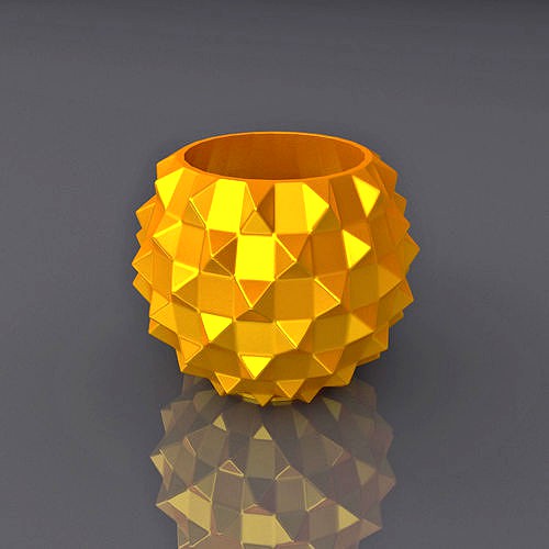 Triangulation Chubby Vase Geometric Shape 3D Print Model | 3D