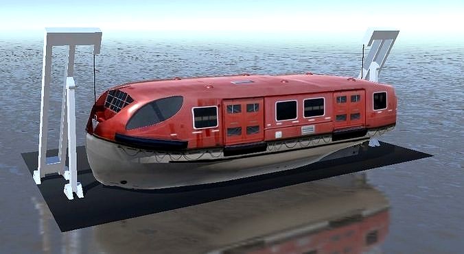 Lifeboat of Spectrum of the Seas cruise 3d low-poly model