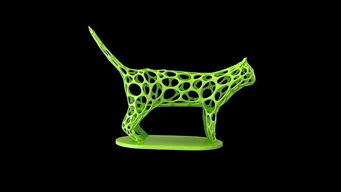 Cat Voronoi wireframe | 3D model