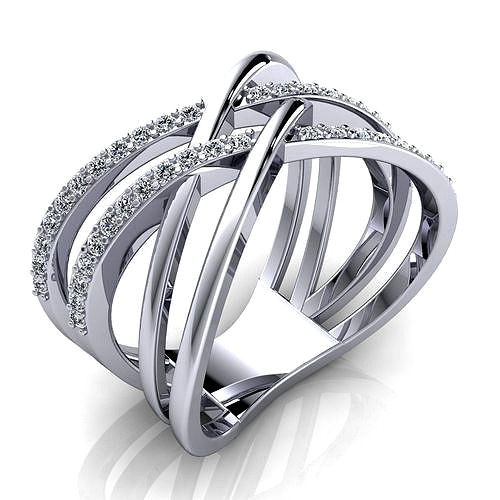 Fancy Style Diamond Ring 3d Model print | 3D