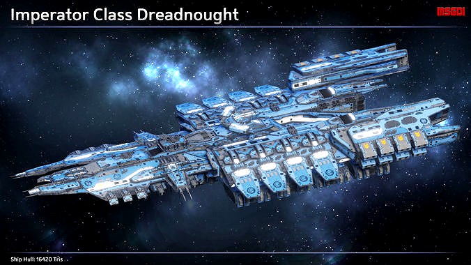 Spaceship Dreadnought Imperator 3d model