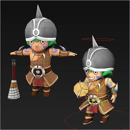 Clash royale style animated Goons fantasy character 3d model