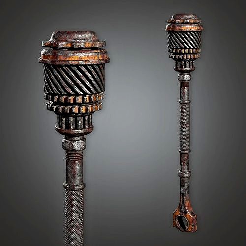PAM - Post Apocalyptic Iron Mace - PBR Game Ready 3d model