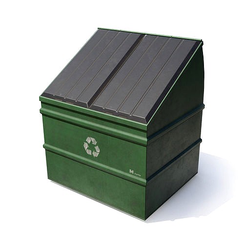 Recycling Bin Low Poly 3d model