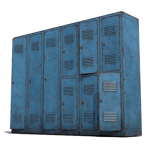 Lockers Low Poly 3d model