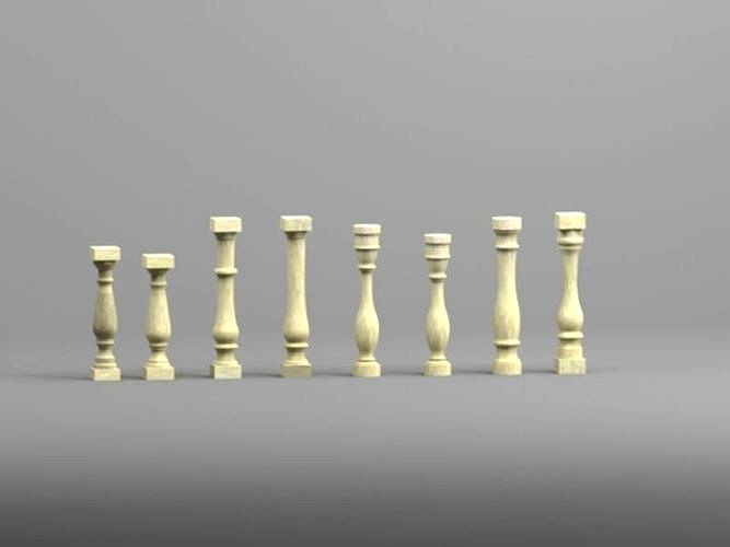 8 models of stone columns 3d