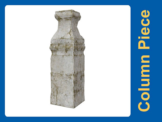 Medieval Stone Column Piece 3d model