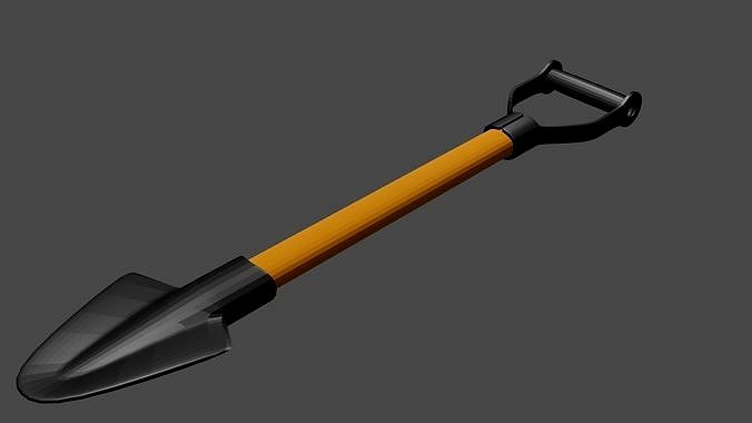 Psuedo-Realistic Low poly Shovel 3D Model