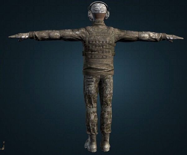Realistic free 3D soldier model