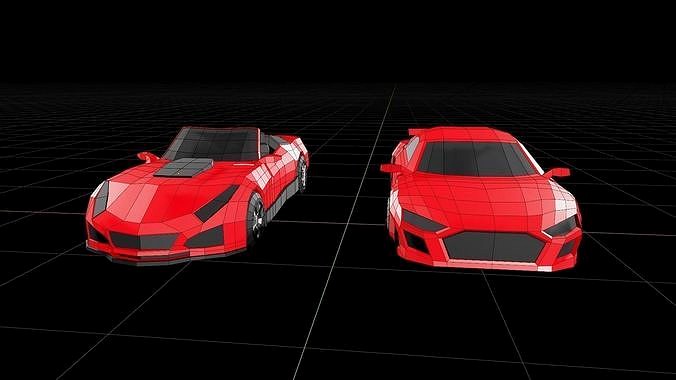 Two Low Poly Car - Free 3D Model