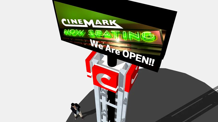 CINEMARK PYLON DESIGNS / CORPORATE / Sign 3d model