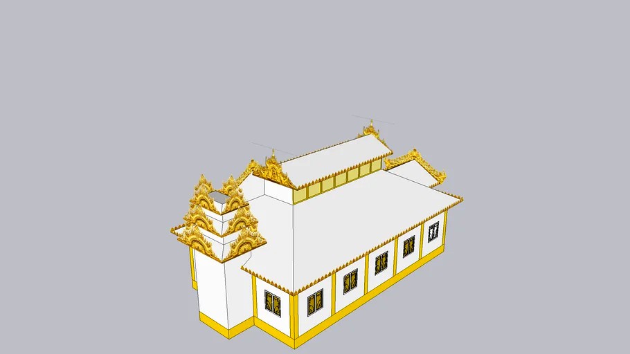 Myanmar 1storey Monastery.skp 3d model