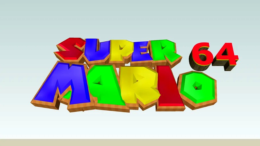 Super Mario 64 title screen logo 3d model