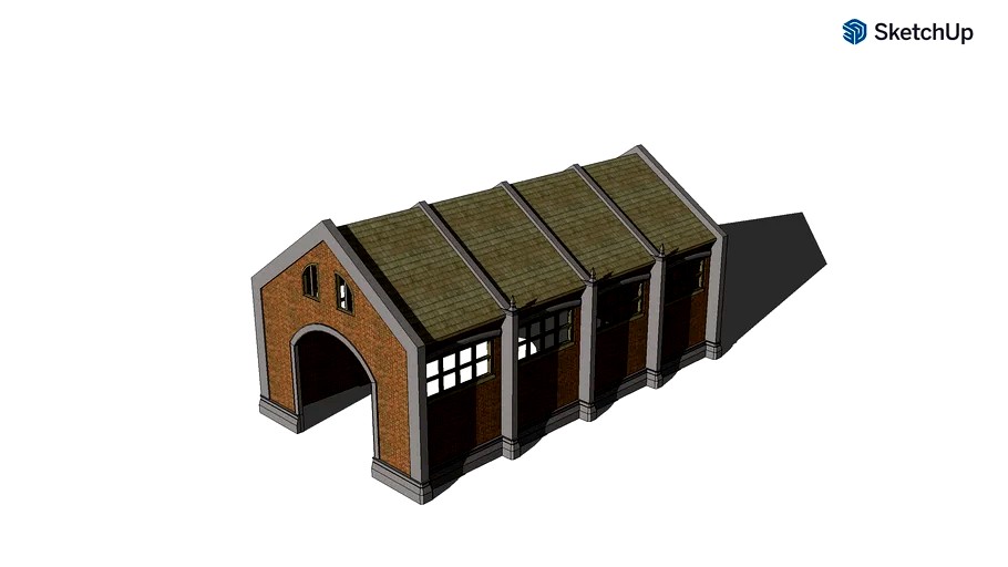 Brick warehouse 3d model