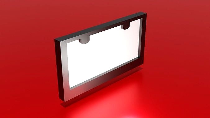Low Poly Number Plate Frame 3d model