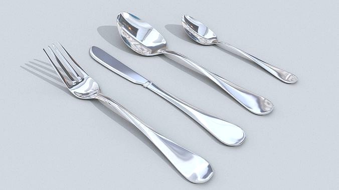 knife forks spoons 3d model
