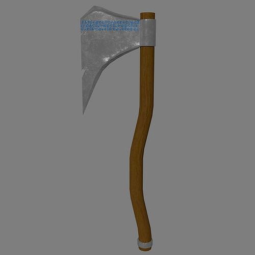 Stylized low-poly axe 3D model