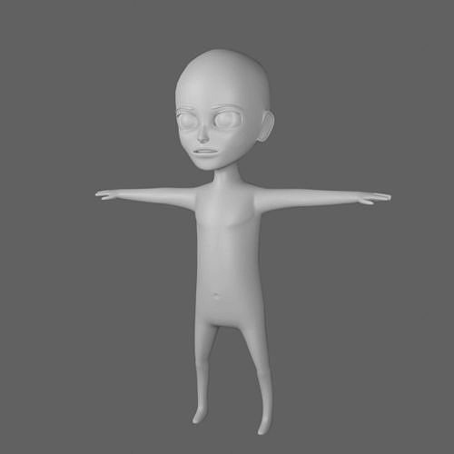 Base Cartoon Character - Boy 3d model