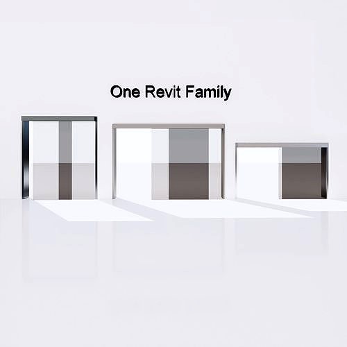 Sliding door exterior - Full parametric Revit Family 3d model