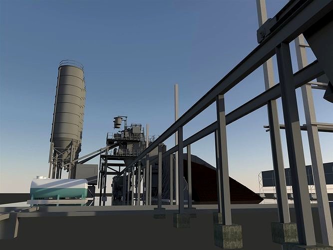 Cement plant layout 3d model