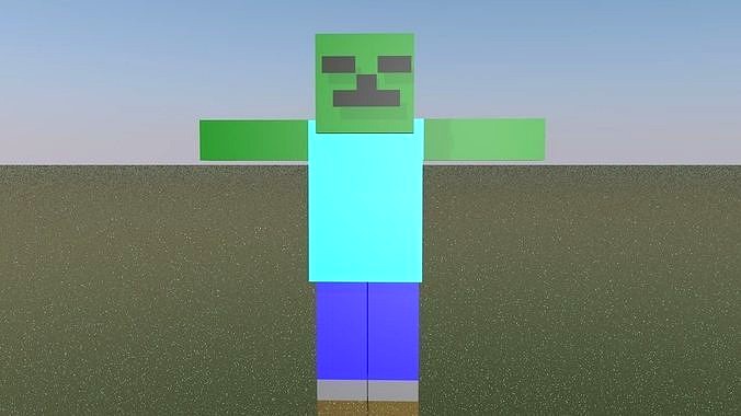 Minecraft Rigged Zombie 3d model