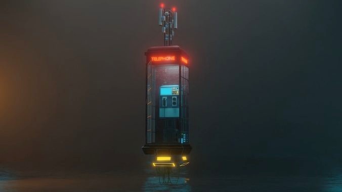 Cyberpunk Phone Booth 3d model