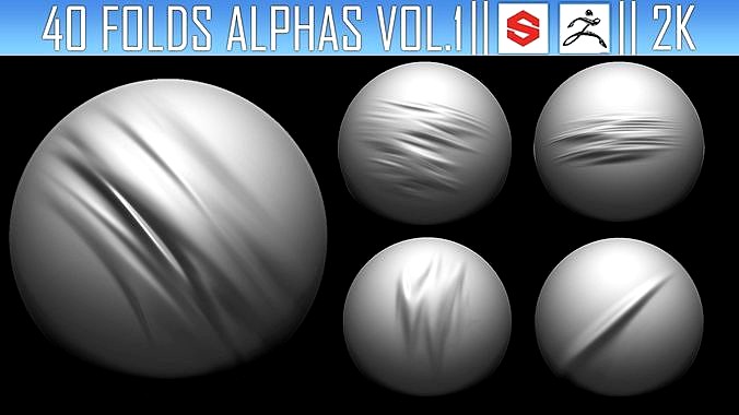 ZBRush Folds Alphas 3d model