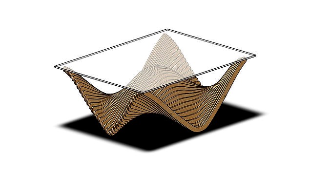 Parametric Table Wave 3d model