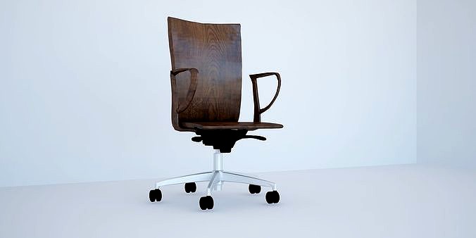 Wooden Revolving Chair 3d model