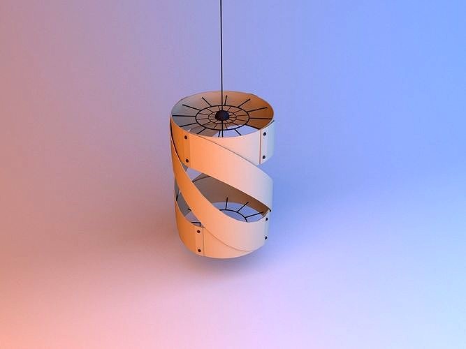 Spiral Paper Lamp 3d model