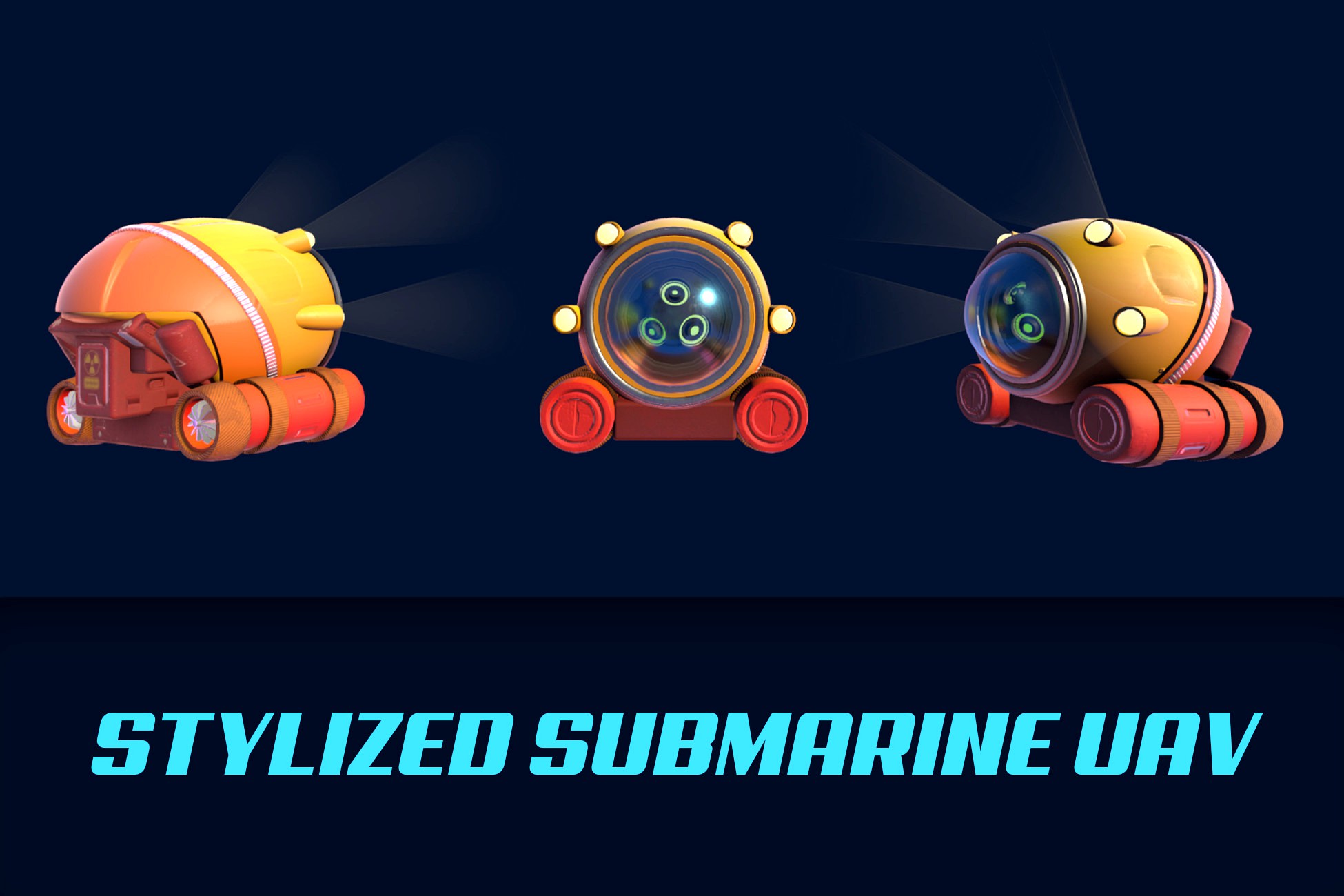 Stylized Submarine AUV 3d model