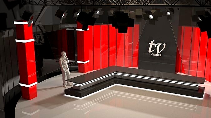 3D Virtual Studio Set model