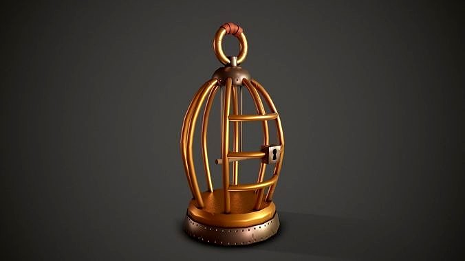 Stylized Bird Cage - Tutorial Included 3d model